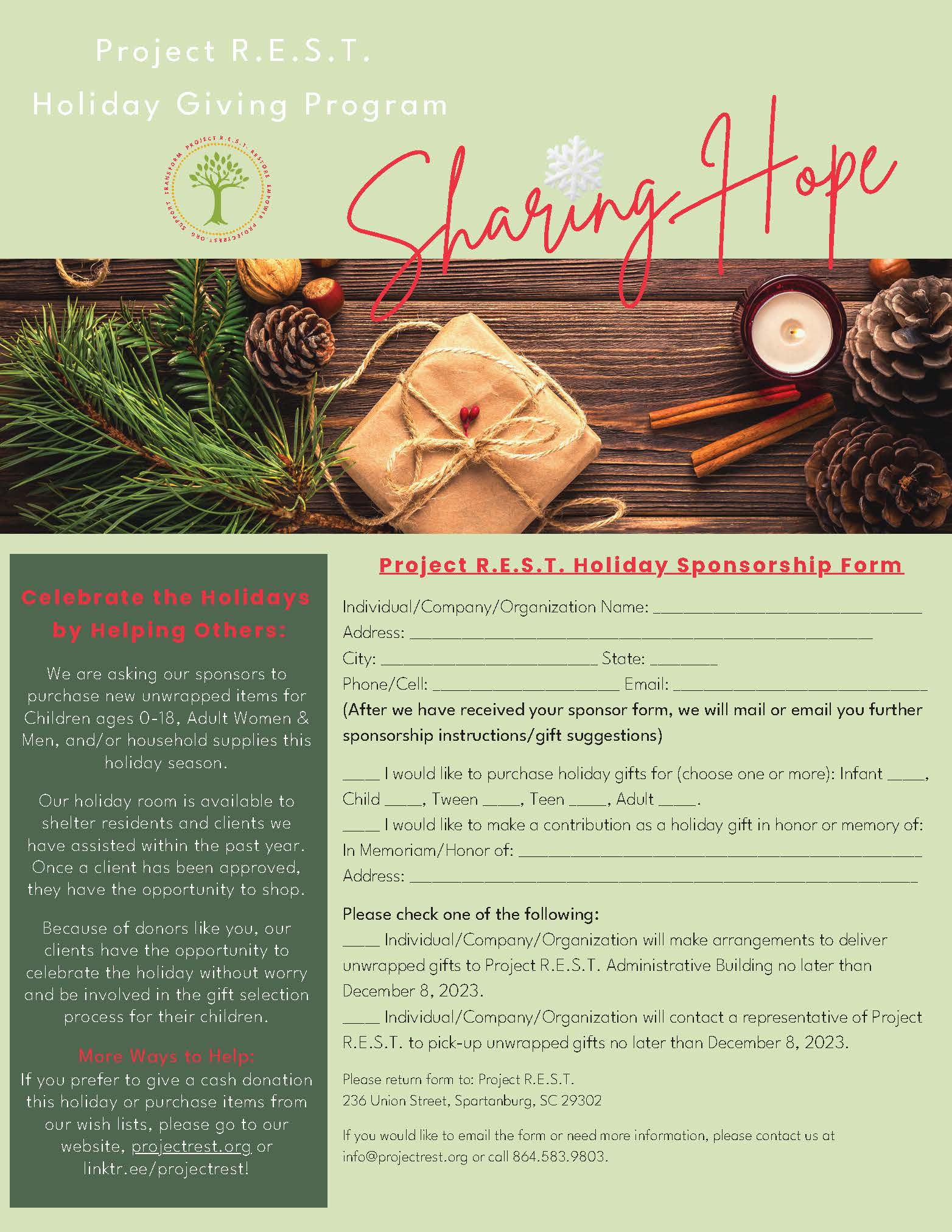 Project R.E.S.T. | Ways To Donate